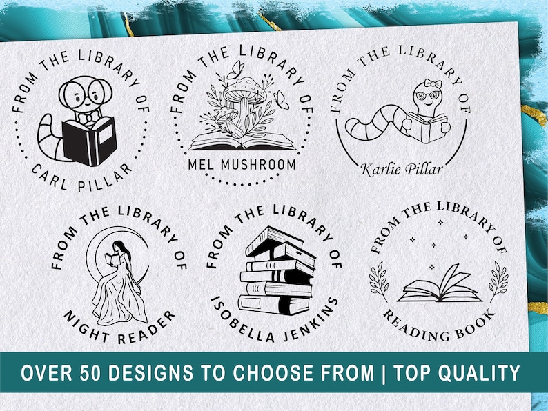Custom From the Library of Book Stamp Self Ink Stamper or - Etsy