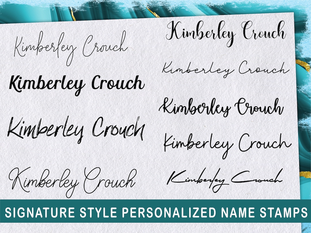 Signature Name Stamp - Self Ink or Wooden Handle Stamper Custom ...