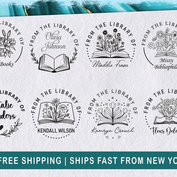 Library Stamp - Etsy