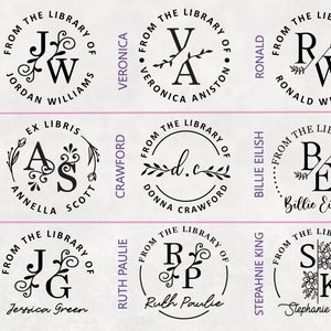 Custom Book Stamps. Flowers Growing Out of Books Personalized From the ...