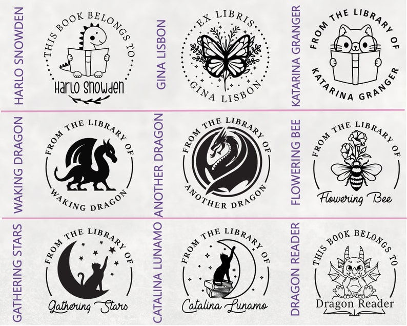 Custom Book Stamps. Flowers Growing Out of Books Personalized From the ...