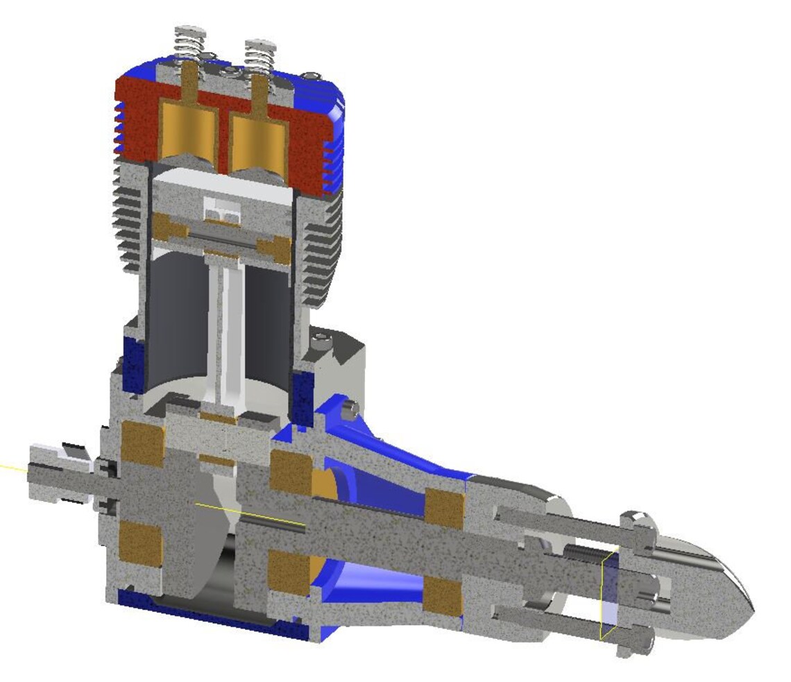 Single Cylinder Gas Petrol Model Engine Plans for 50cc Four Stroke ...