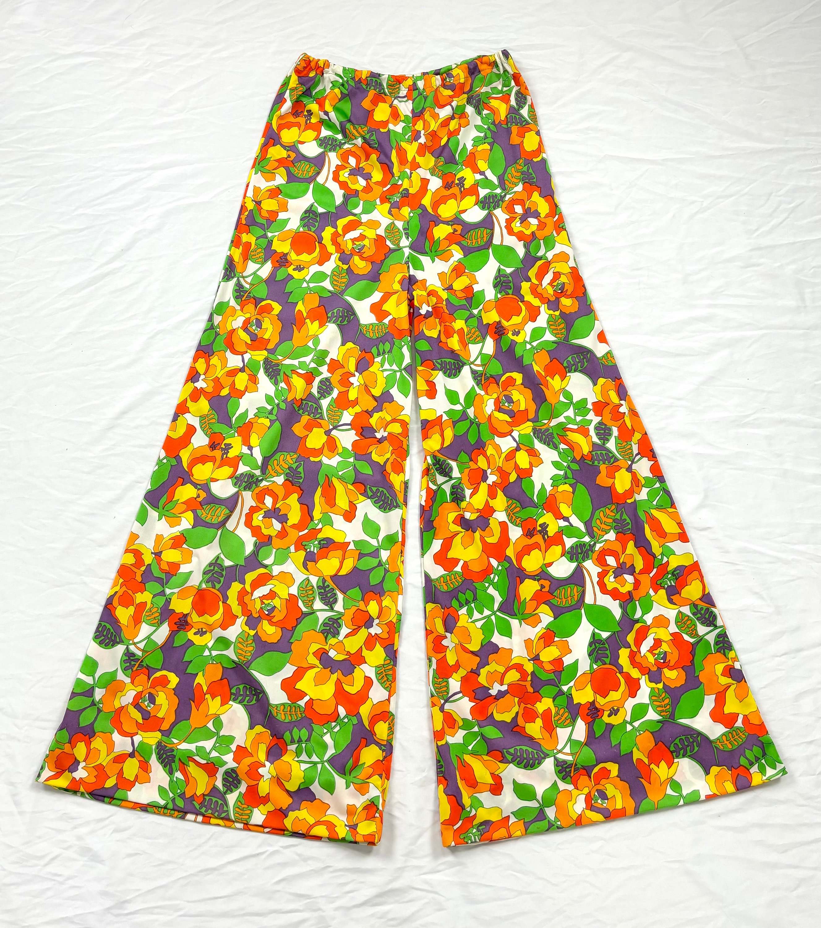 M 70s Vintage Groovy Top and Pant Set | Shirt Suit Stretch Disco ...