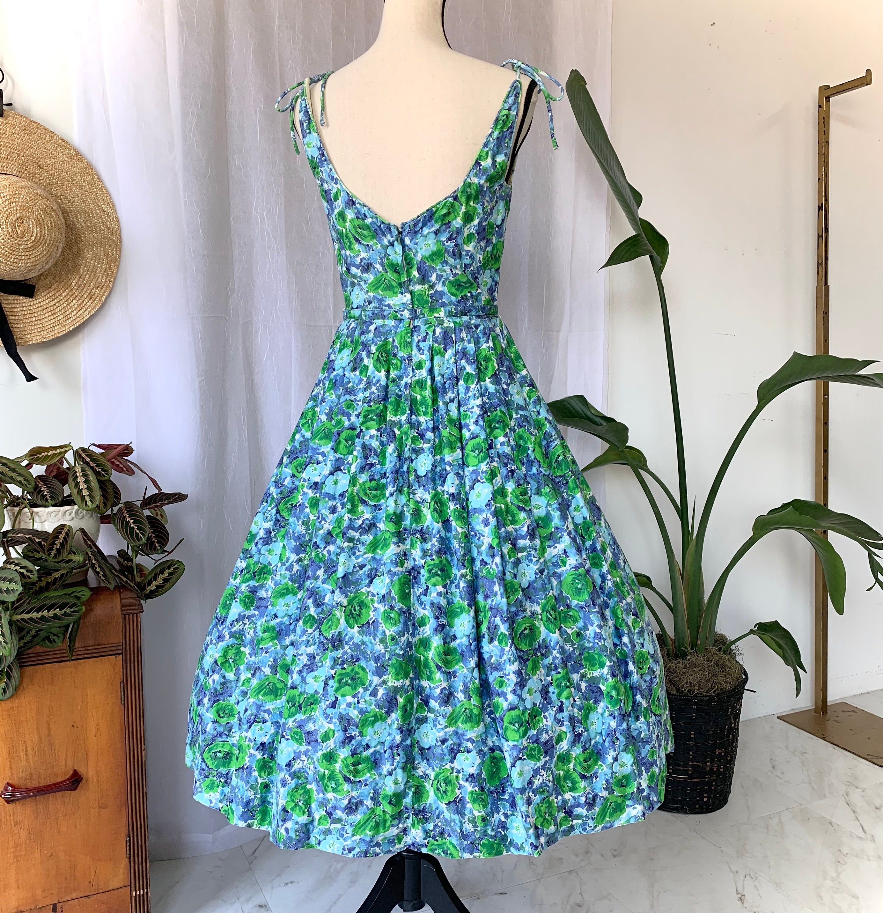 S 50s Floral Sundress W27” - Etsy