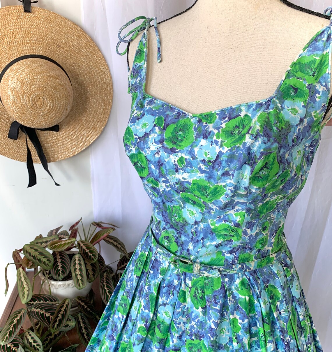 S 50s Floral Sundress W27” - Etsy