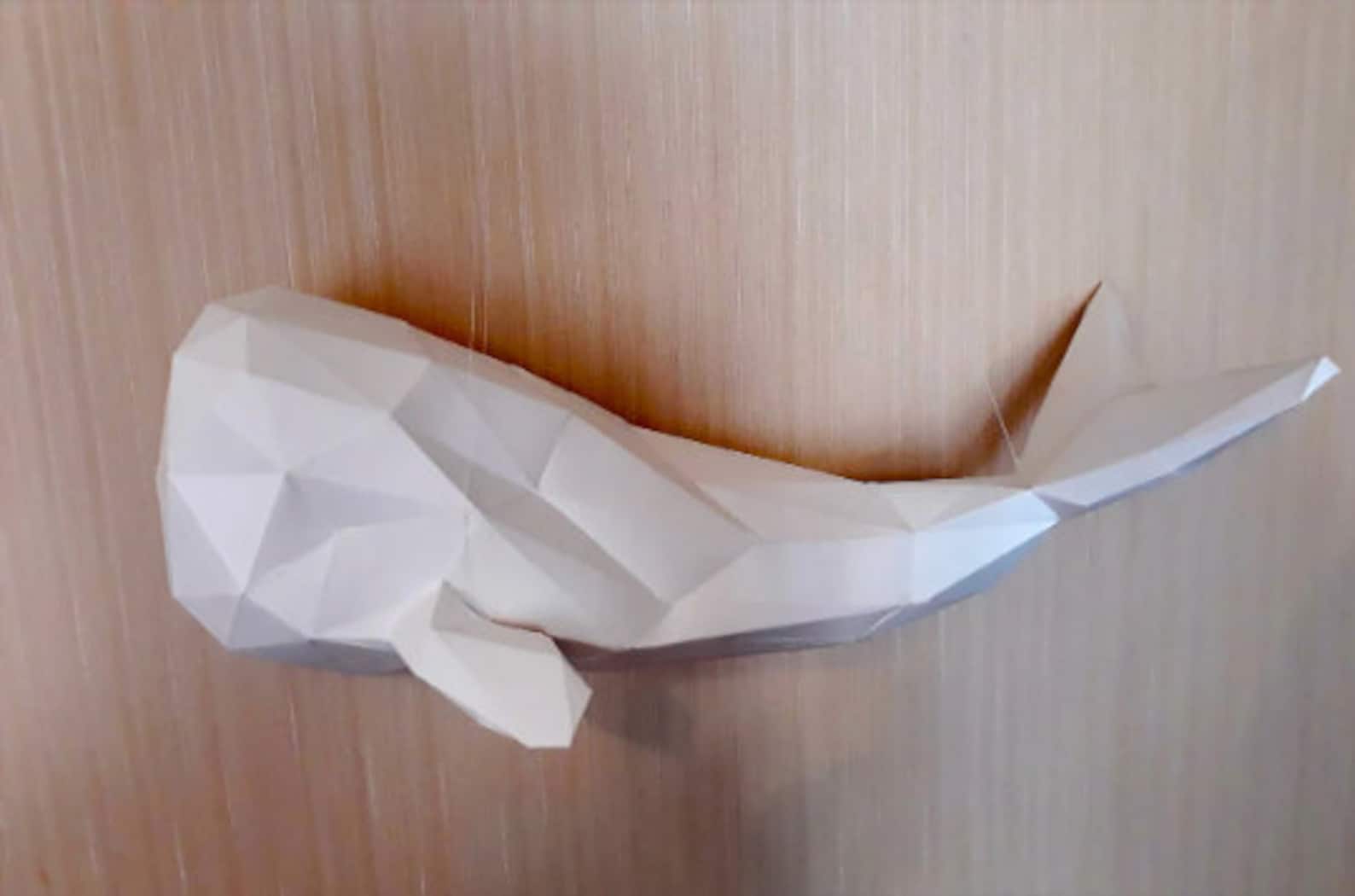 Whale 3D Model Papercraft DIY PDF Template Origami Animal - Etsy