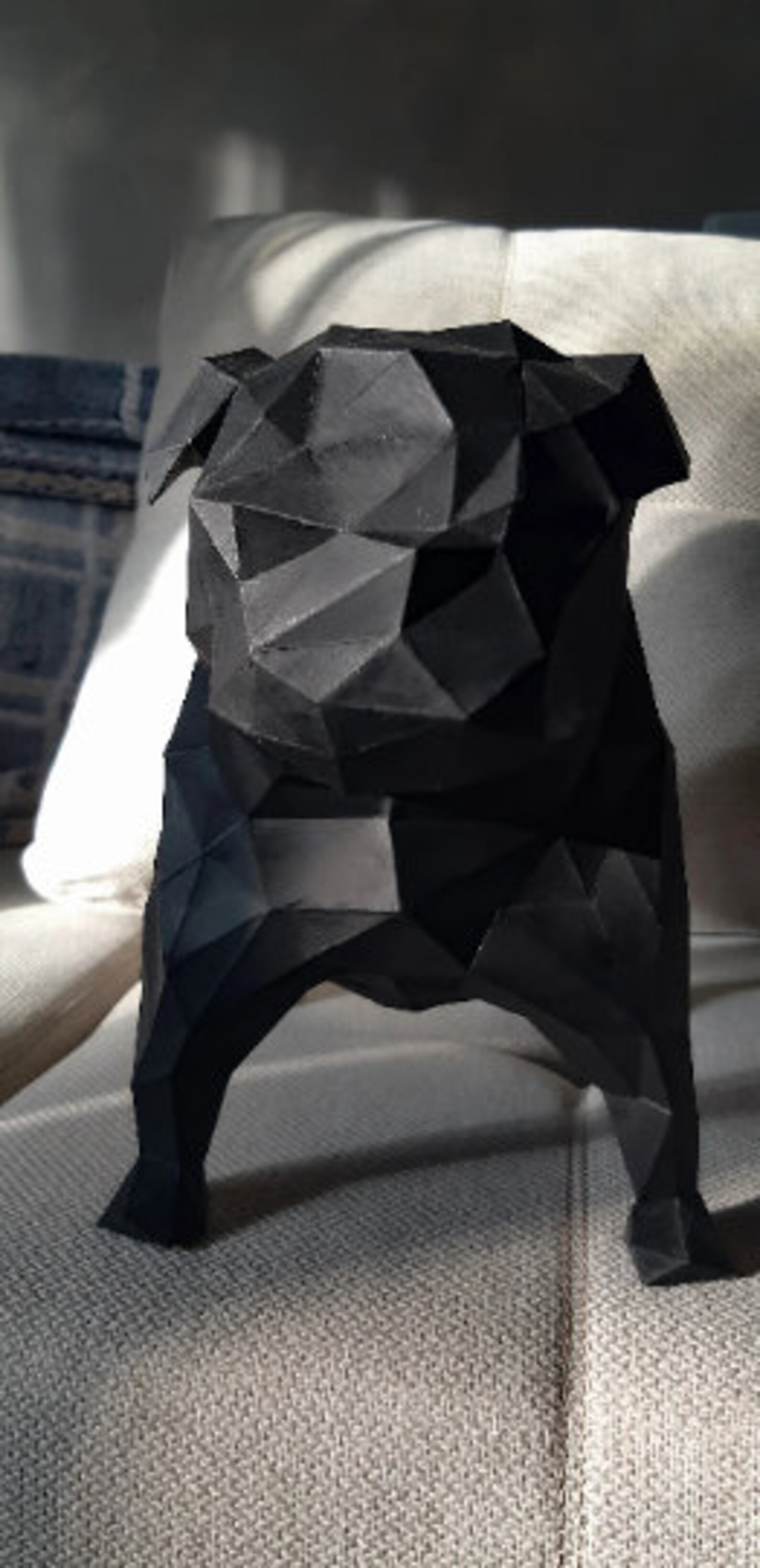 Pug Dog Papercraft Kit DIY PDF Template 3D Model Cute Pug Animal Paper ...