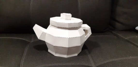 Tea Pot Papercraft Kettle Craft Kit DIY PDF Template 3D Model - Etsy UK