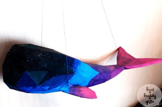 Whale 3D Model Papercraft DIY PDF Template Origami Animal - Etsy