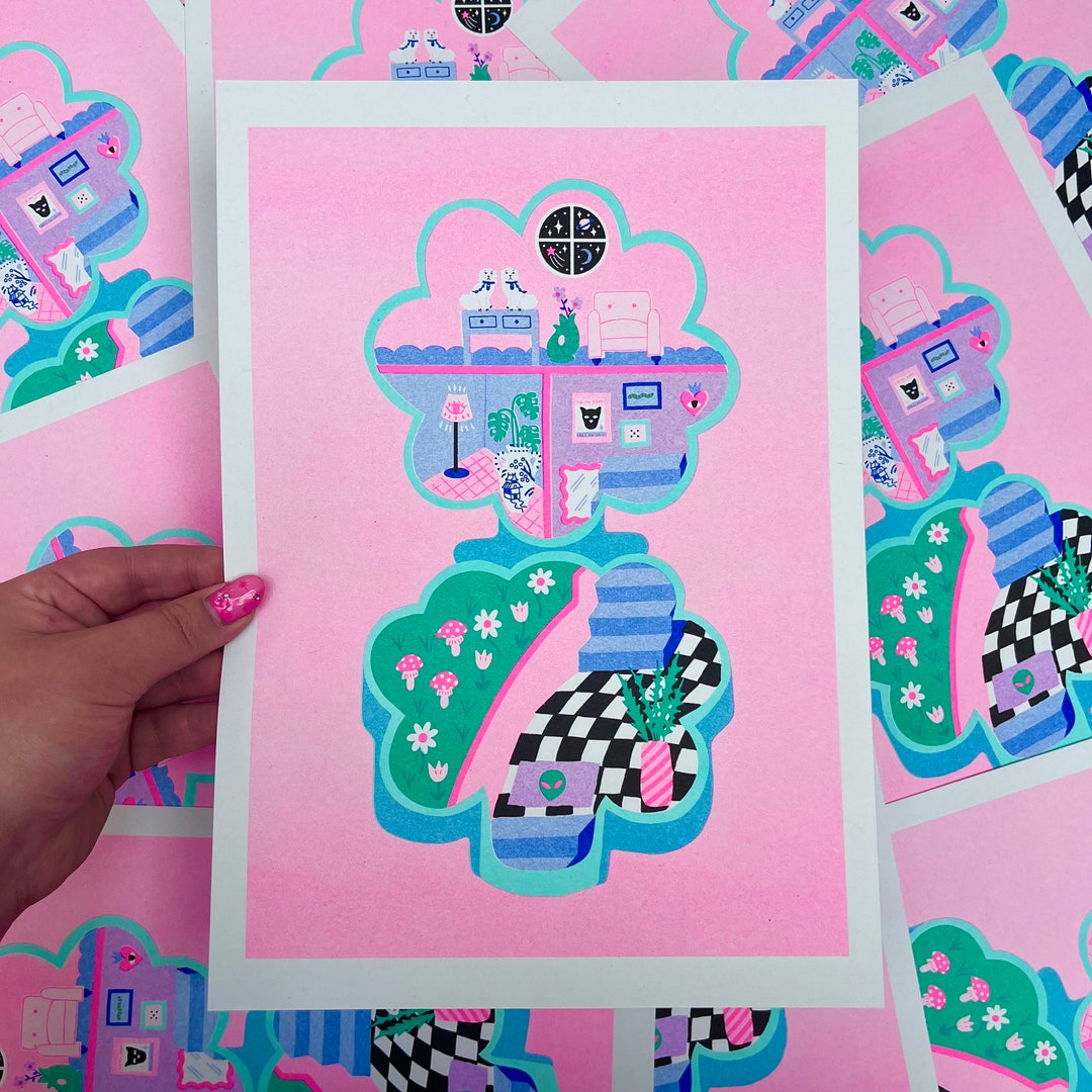 Polly Pocket A4 Risograph Print - Etsy