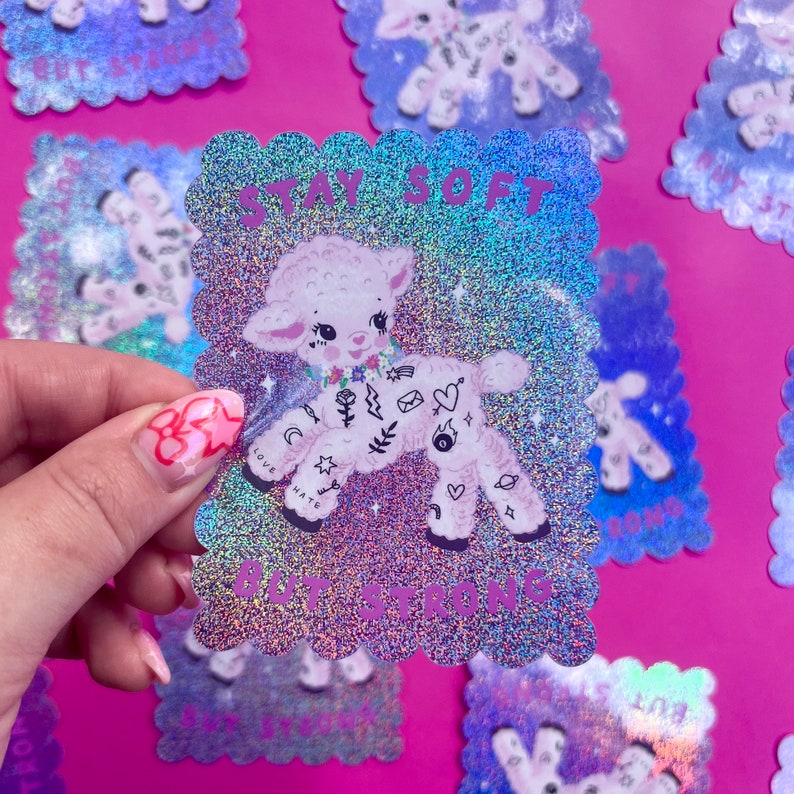 Soft but Strong Glitter Vinyl Sticker - Etsy