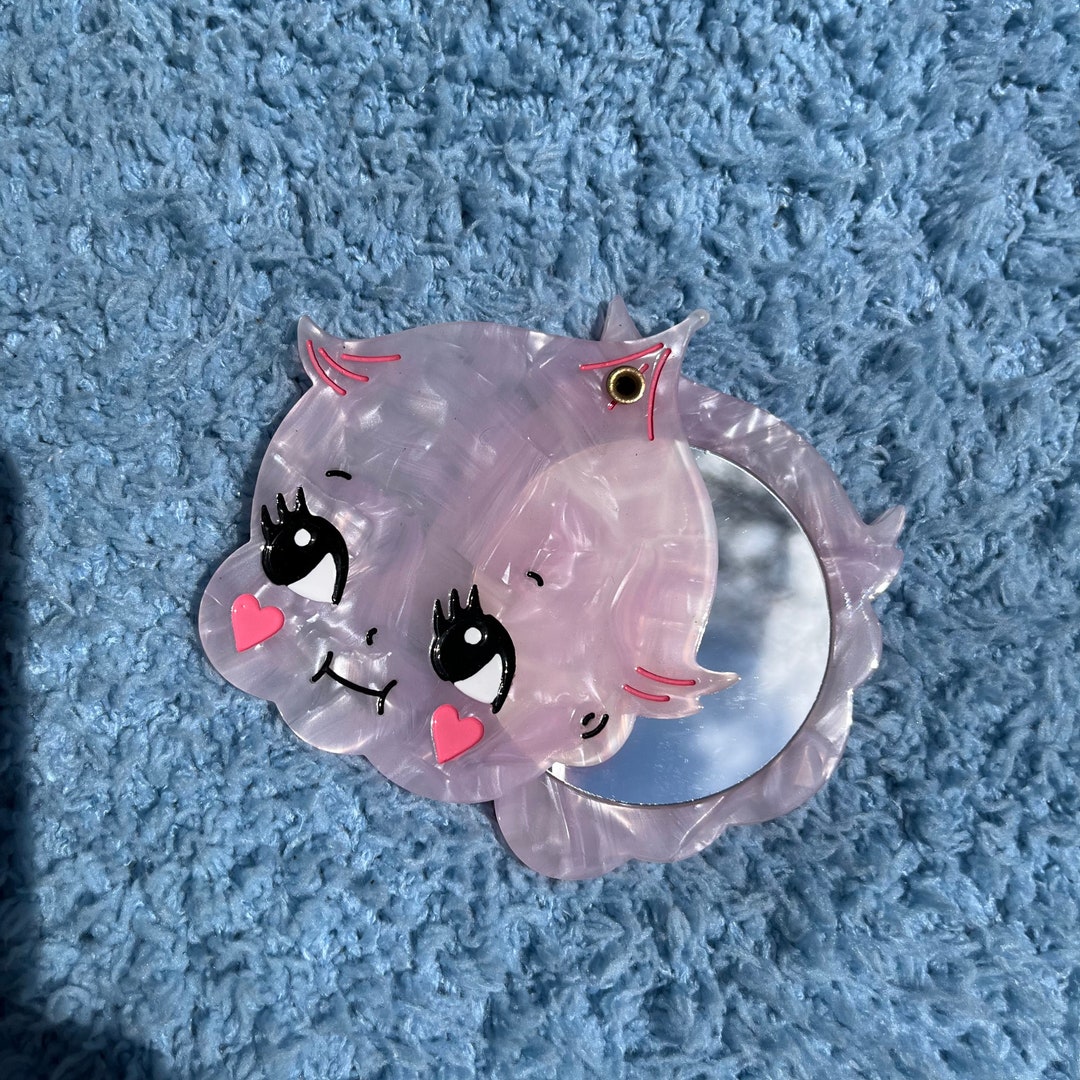 Kewpie Head Acetate Compact Mirror - Etsy