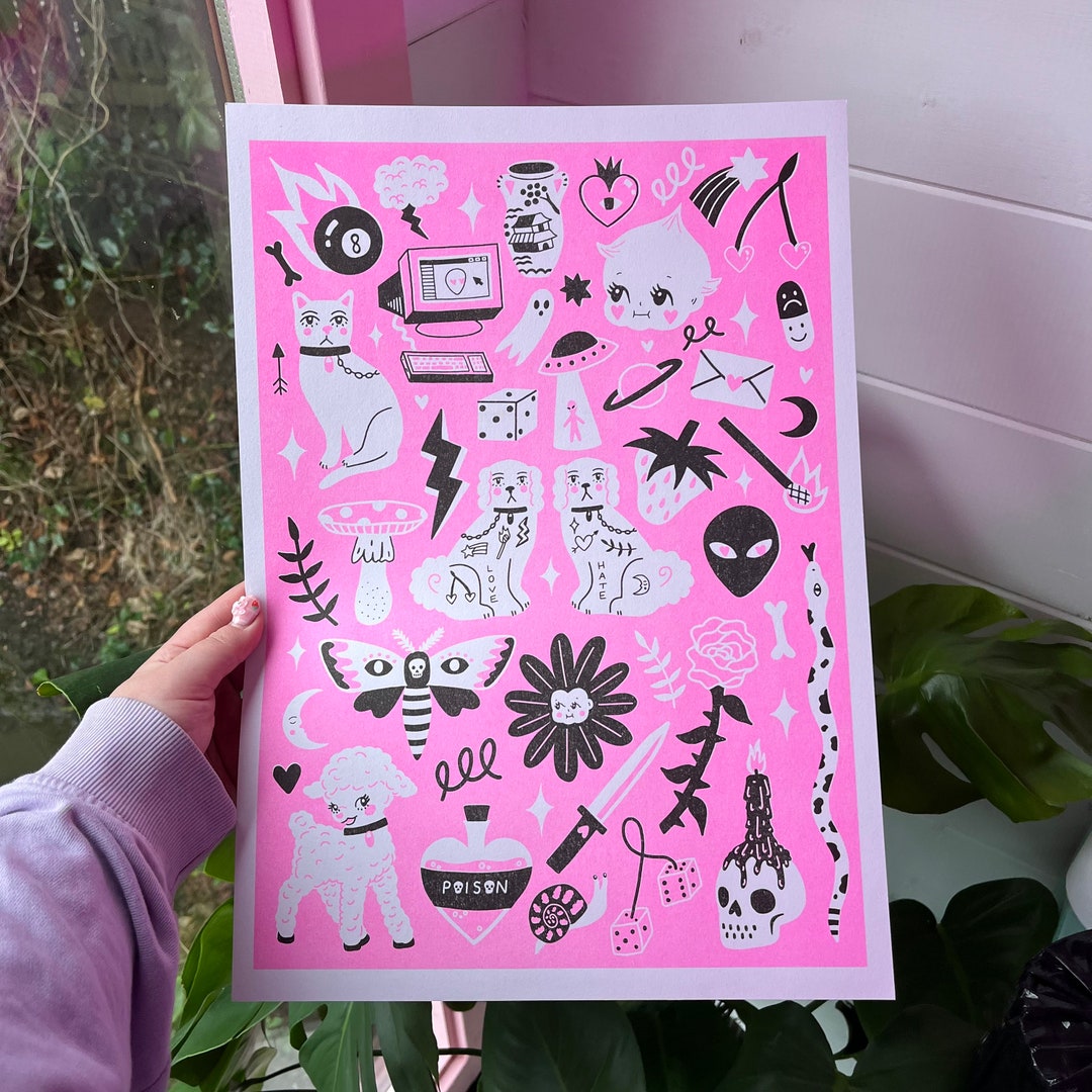Flash Sheet A3 Risograph Print - Etsy
