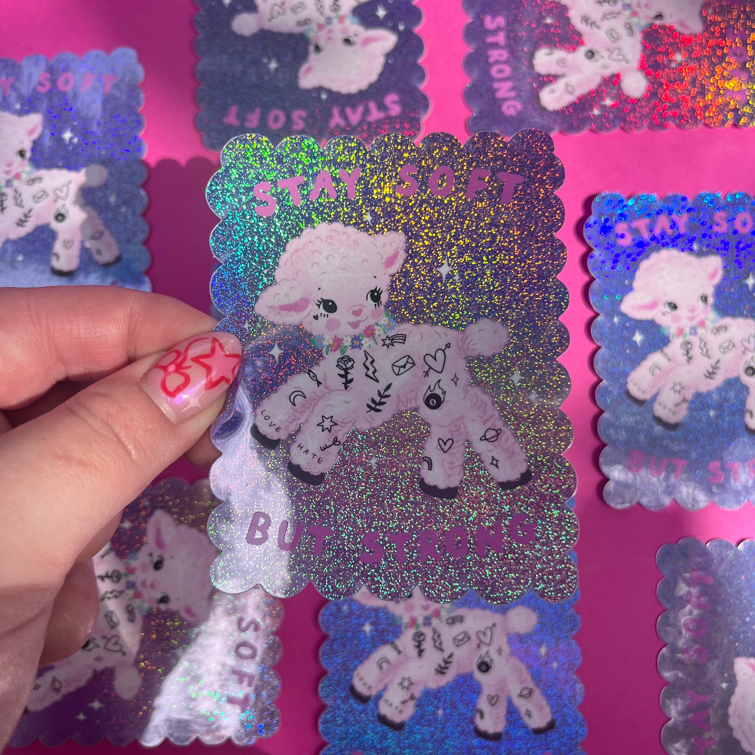Soft but Strong Glitter Vinyl Sticker - Etsy