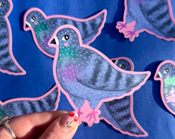 Glitter Pigeon Vinyl Sticker: Waterproof Bird Laptop Decal - Etsy