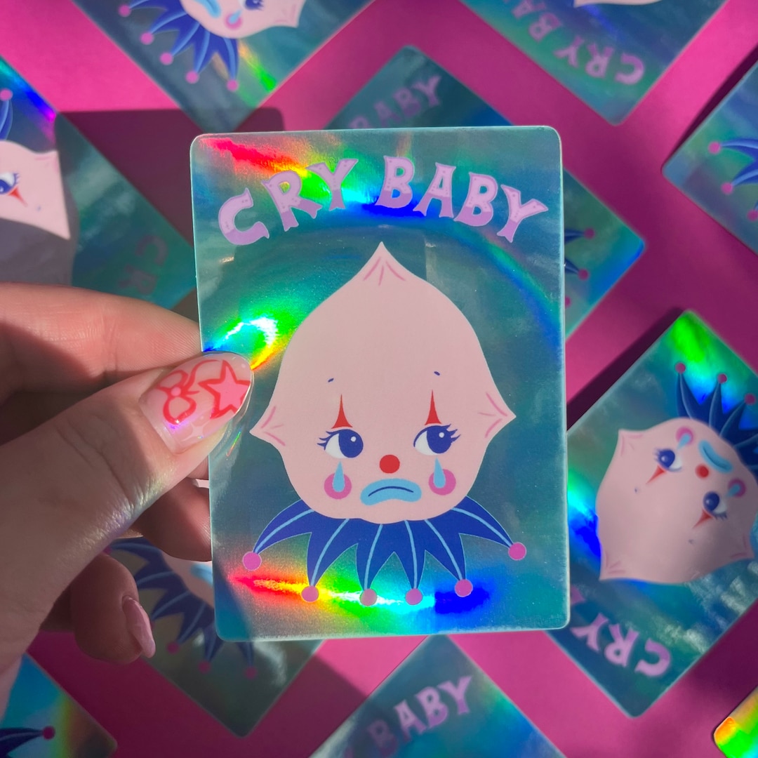 Cry Baby Holographic Vinyl Sticker - Etsy