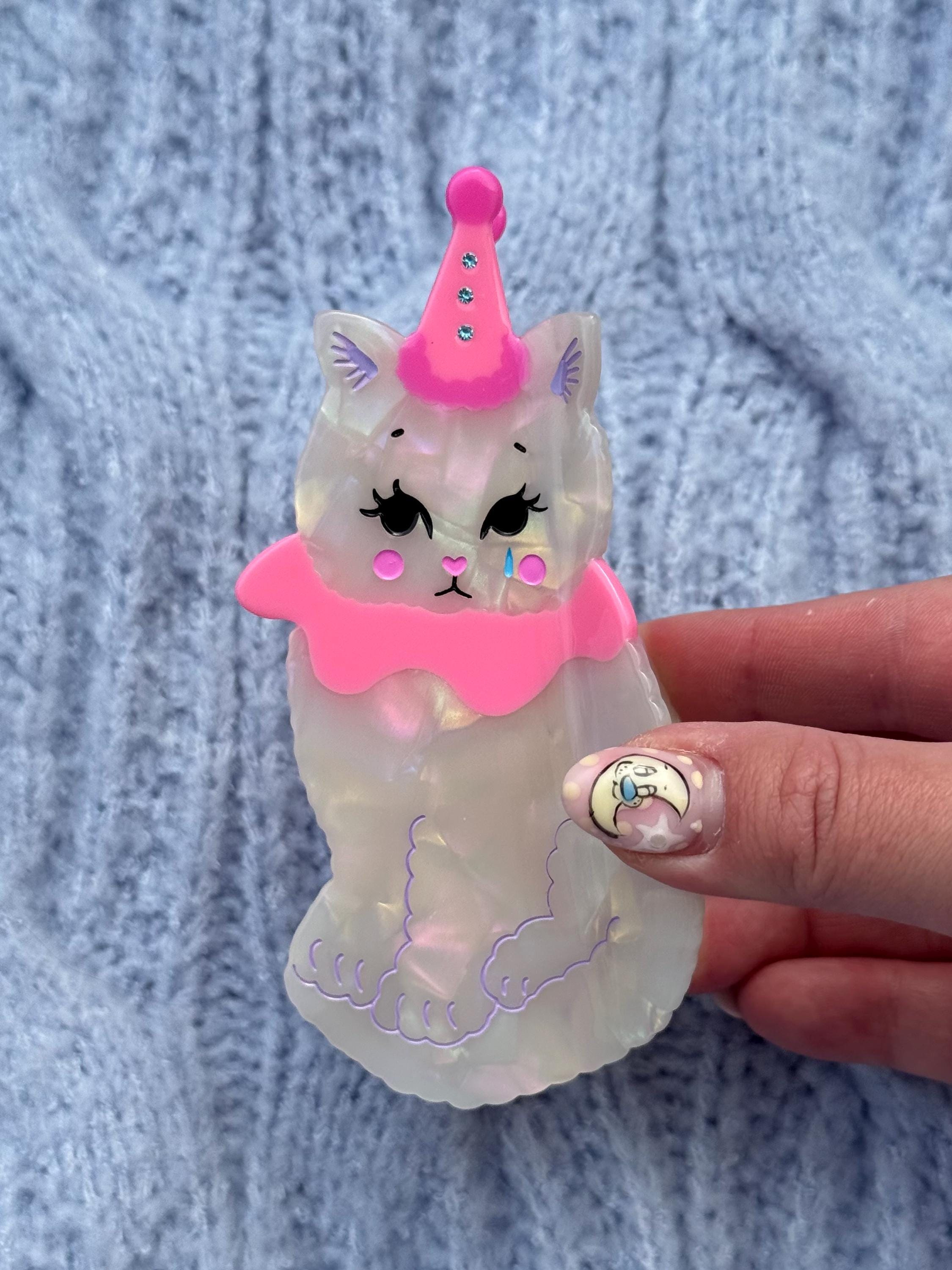 Clown Cat Acetate Hair Claw - Etsy