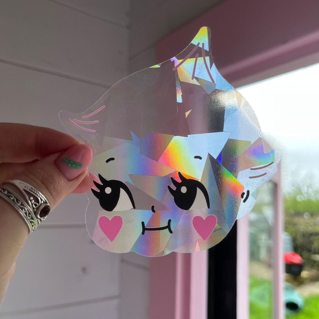 Kewpie Head Sun Catcher Rainbow Window Sticker - Etsy