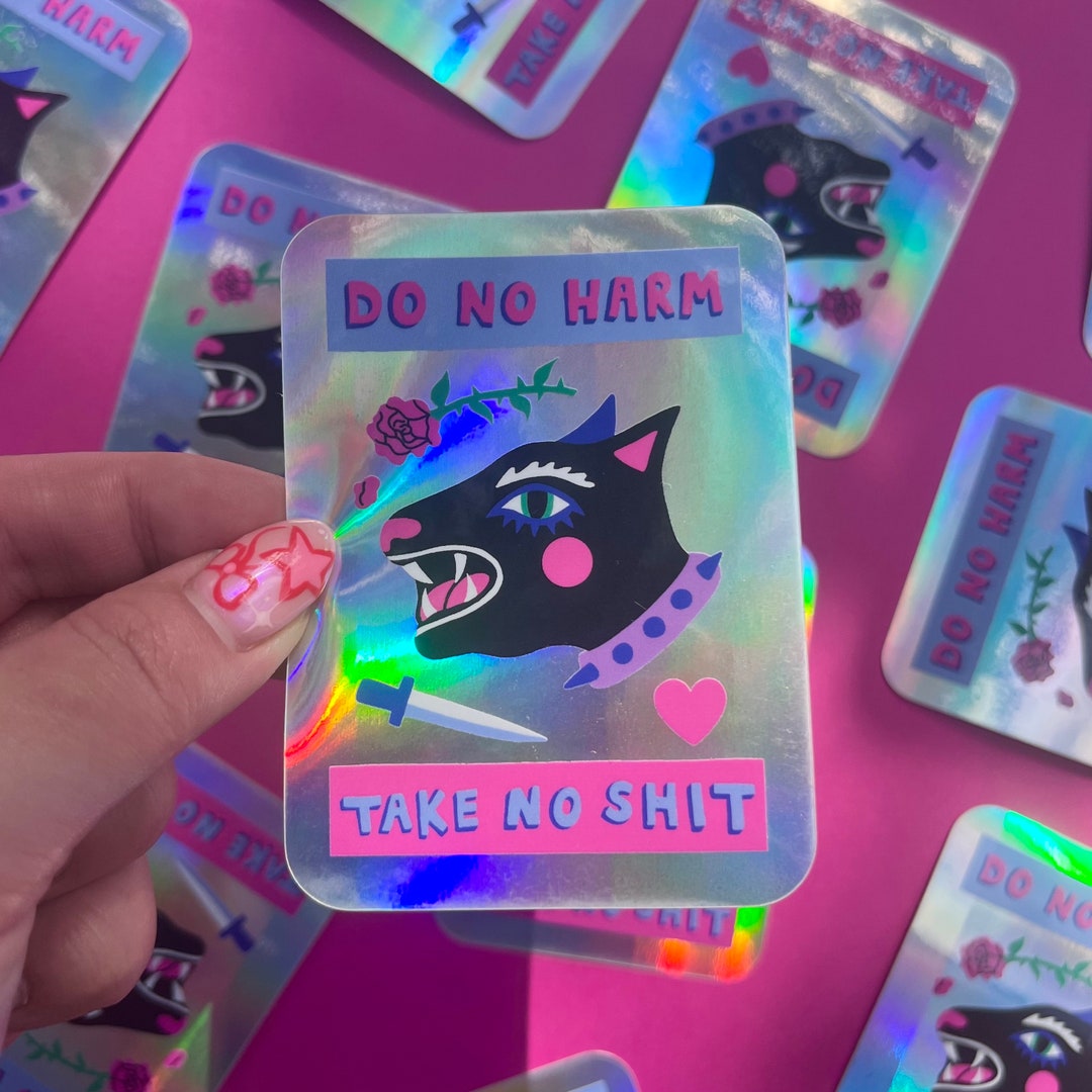 Do No Harm, Take No Shit Holographic Vinyl Sticker - Etsy
