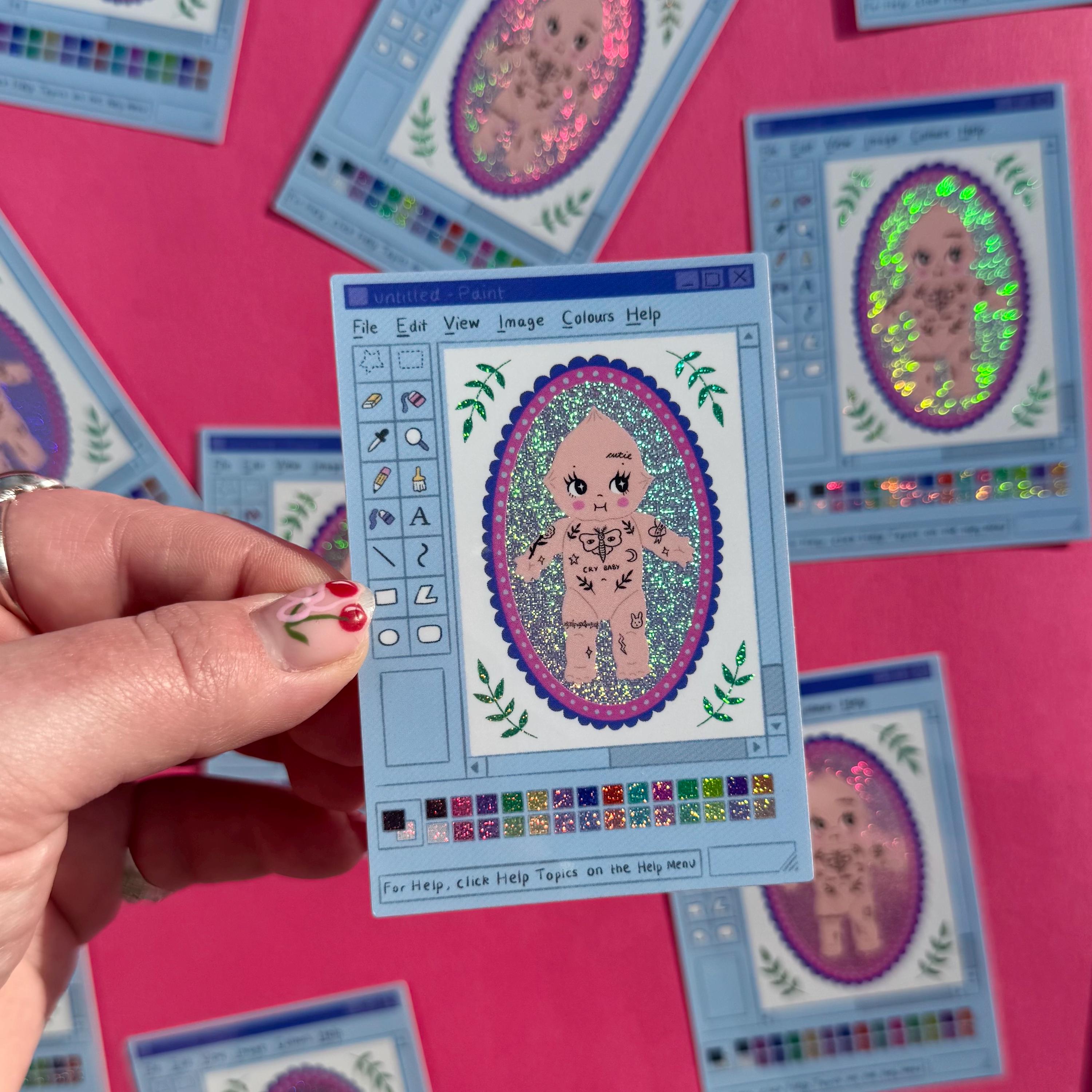 Microsoft Paint Glitter Vinyl Sticker - Etsy