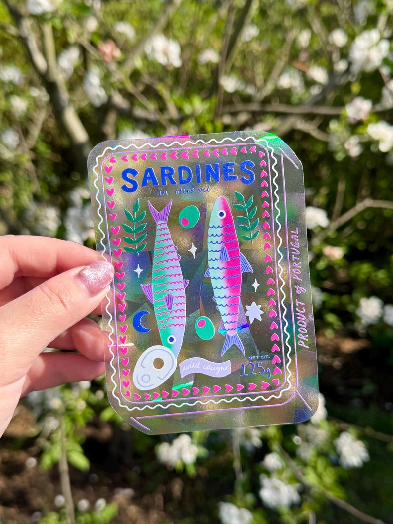 Sardines Tin Sun Catcher Window Sticker - Etsy