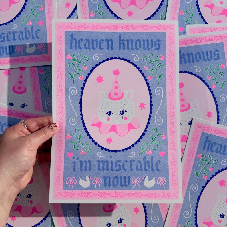 Heaven Knows I’m Miserable Now A4 Risograph Print - Etsy
