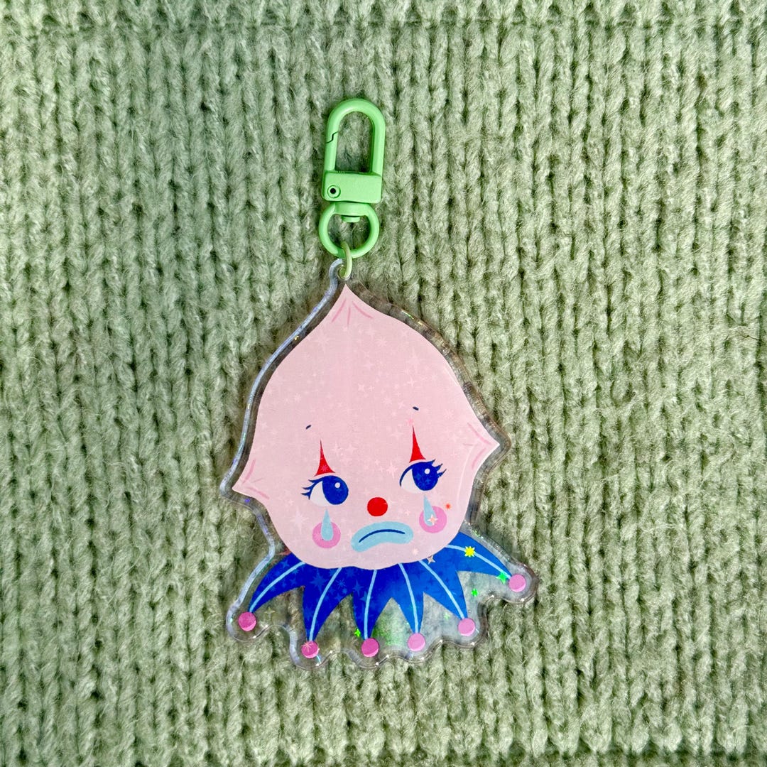 Clown Kewpie Holographic Acrylic Keyring - Etsy