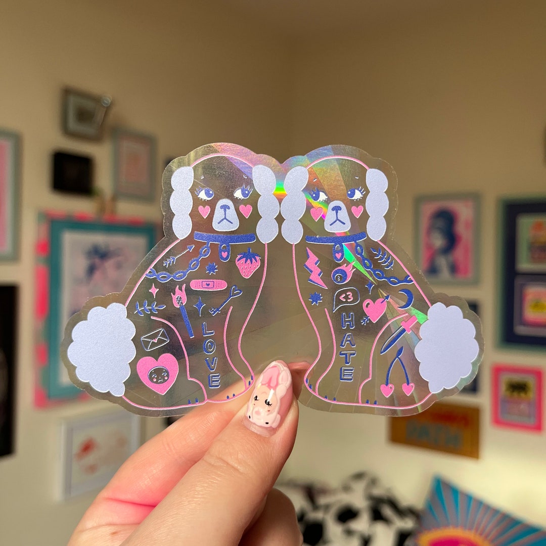 Tattoo Dogs Sun Catcher Rainbow Window Sticker - Etsy