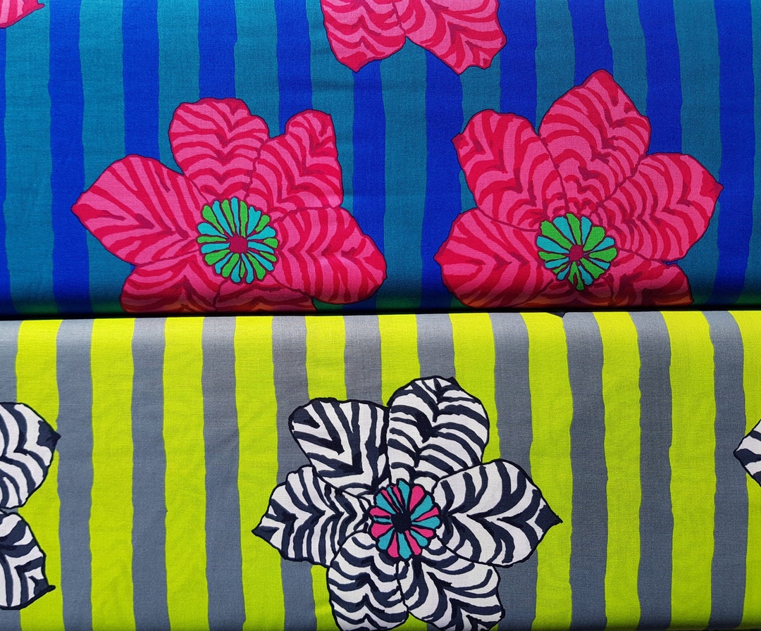 KF Collective August 2023 "zebra Lily" PWBM091 in Green & Blue- 0.5 M X ...