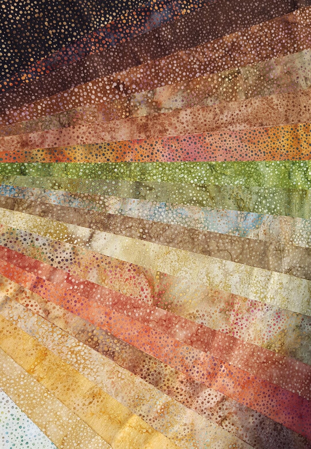 Bali Pop, Strips- Hoffman Batik Strips in Copper, Brown Tones- 20 or 40 ...