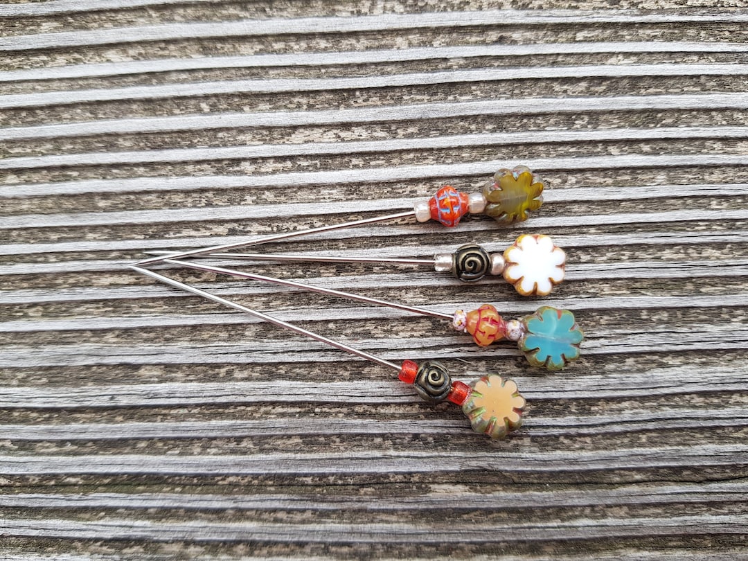 Handmade Decoration Pins 6 Cm, Set of 4 on Nostalgic Packaging, Special ...