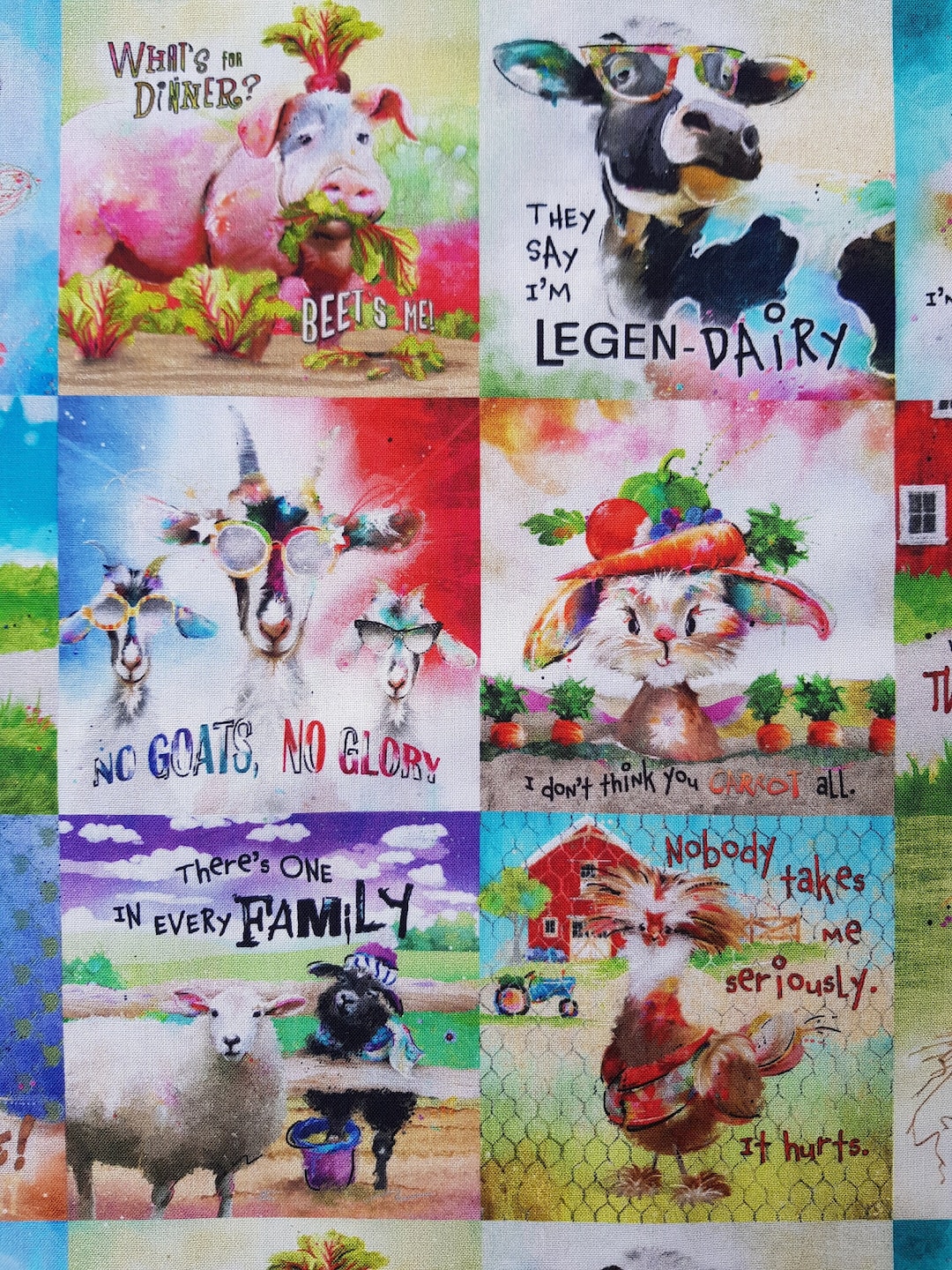 Connie Haley for 3 Wishes "welcome to the Funny Farm" Panel, 0.29 M X 1 ...