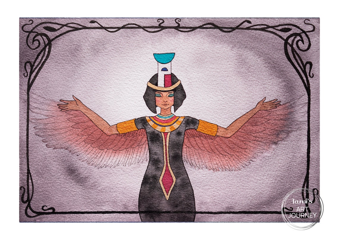 Nephthys Fine Art Print Egyptian Goddess of the Night - Etsy