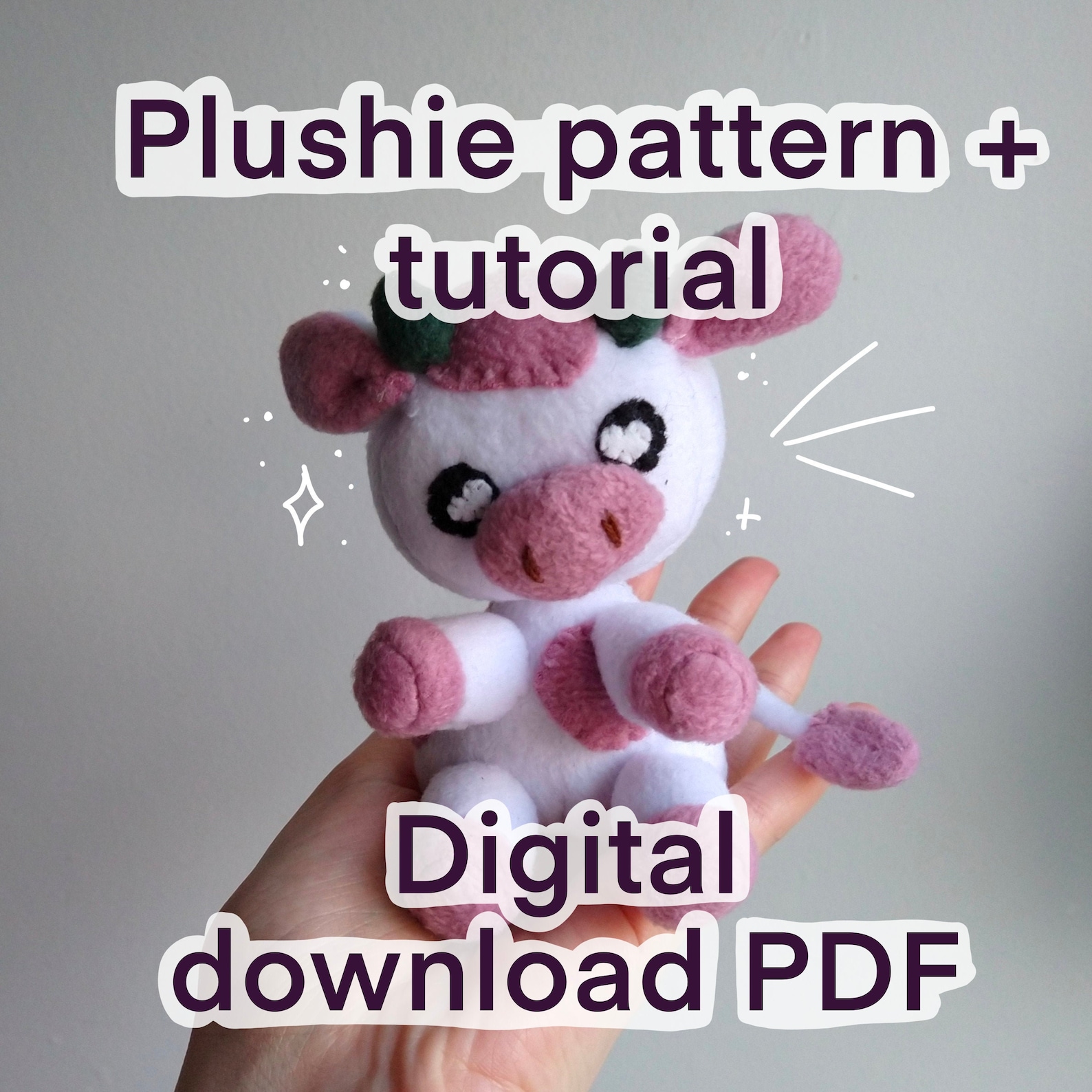 Cow Plushie Sewing Pattern & Tutorial, Digital Download, PDF Pattern - Etsy