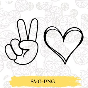 Peace Sign Love SVG PNG Digital Download File for Cricut | Etsy