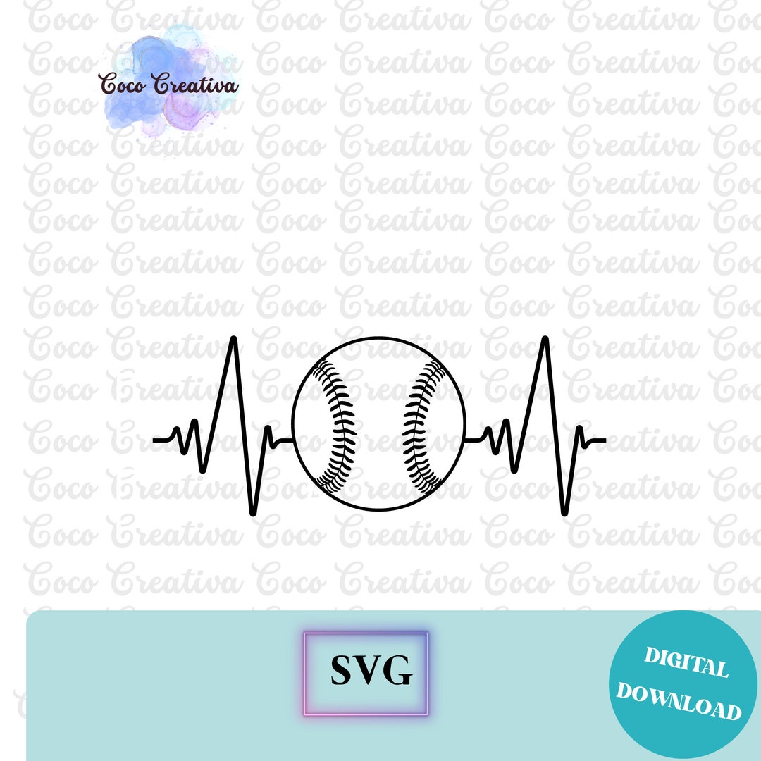 Baseball Heartbeat, Sports, SVG Instant Digital Download File for ...