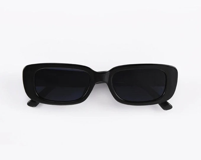 Black Unisex Sunglasses Spring Sunglasses Black Rectangle Sunglasses