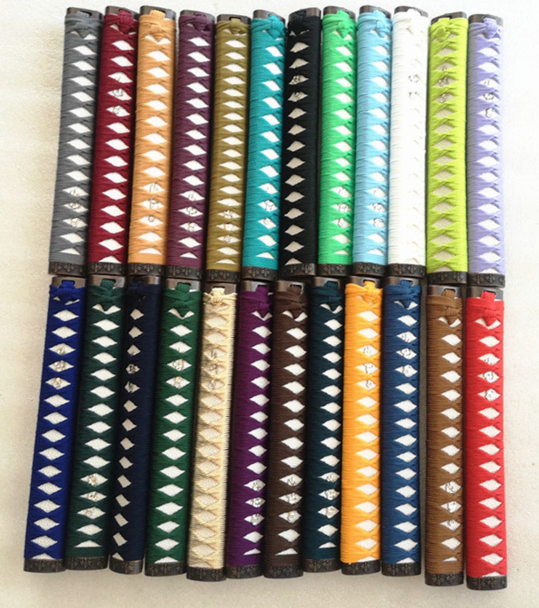 24 Colors Japanese Samurai Sword Fittings Katana Handle 26 Cm Tsuka ...