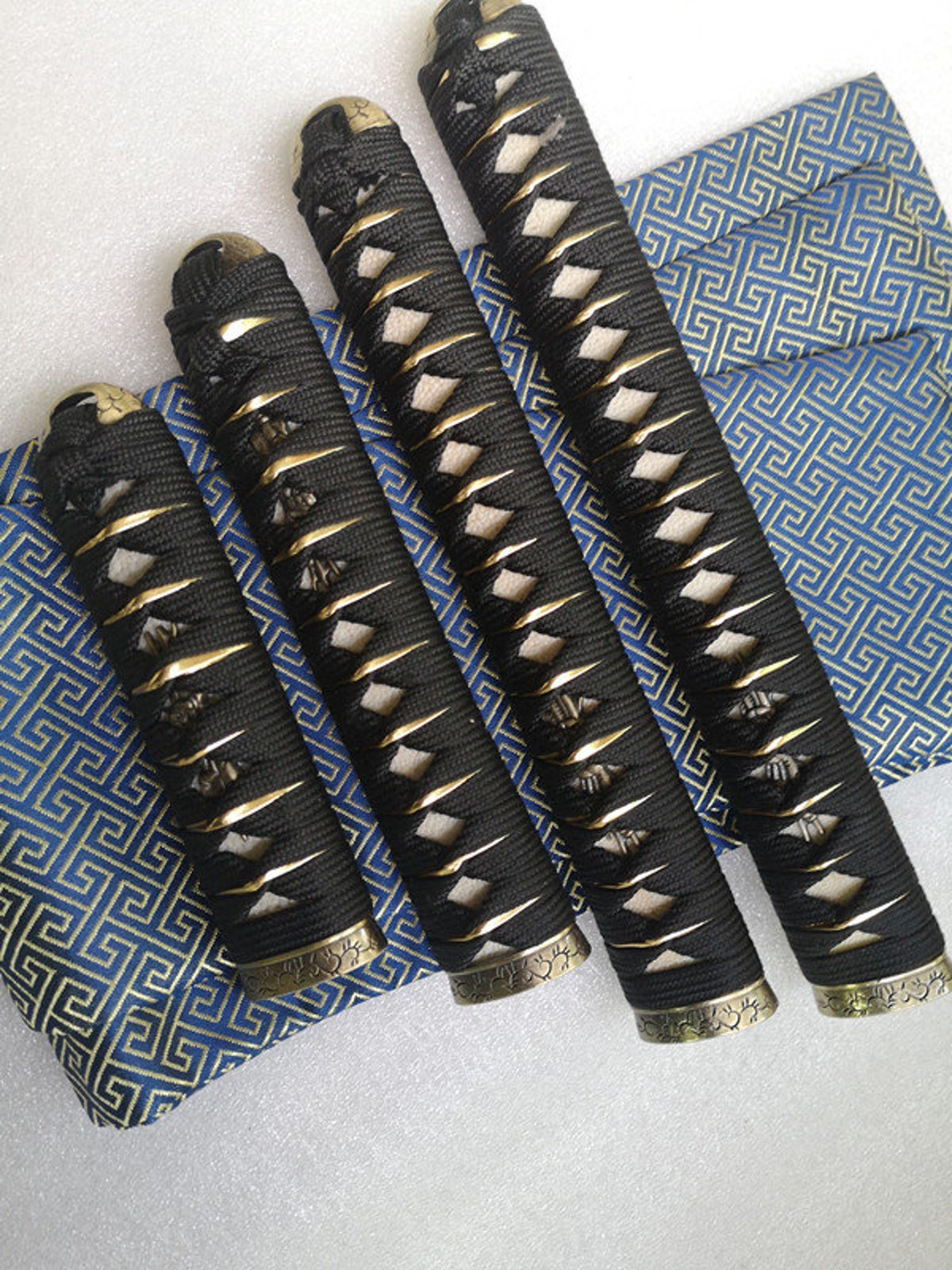 30cm 26cm 20cm 15cm Length Synthetic Silk Ito Black Rayskin Tsuka for ...