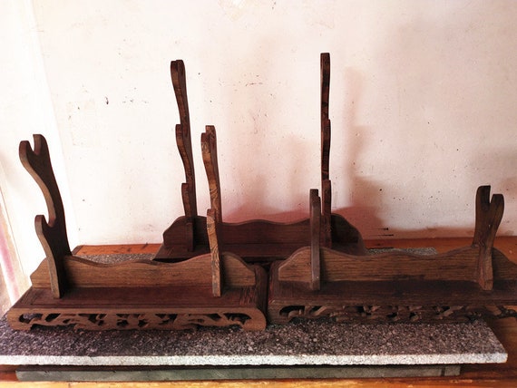 Hand Carved Samurai Sword Rack Sword Stand Weapon Stand - Etsy