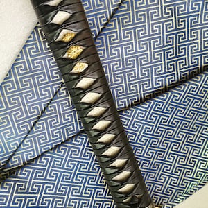 26cm Length Synthetic Silk Ito White Rayskin Tsuka for Japanese Samurai ...