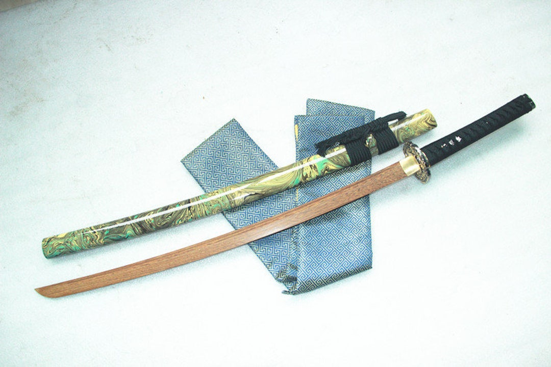 Wooden Samurai Katana Sword W/ Scabbard Cosplay Video Game - Etsy