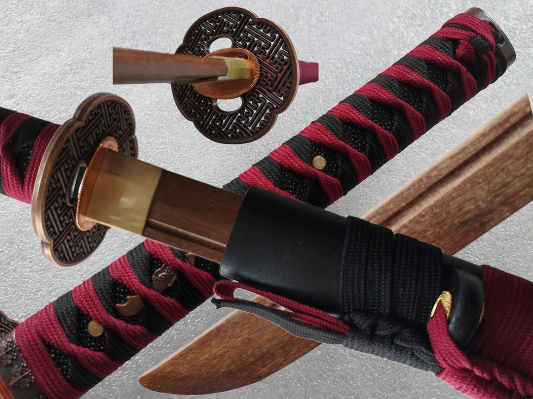 Wooden Samurai Katana Sword W/ Scabbard Cosplay Video Game - Etsy