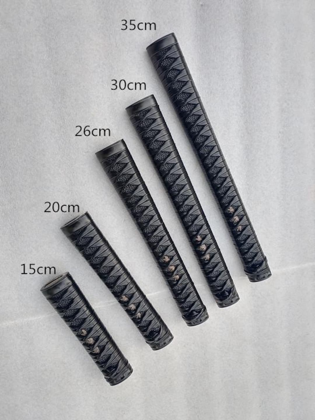 15cm 20cm 26cm 30cm 35cm Black Tsuka Handle Alloy Fuchi Kashira Leather ...