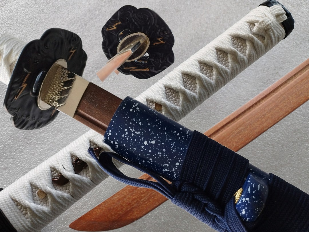 Wooden Samurai Katana Sword W/ Scabbard Cosplay Video Game - Etsy