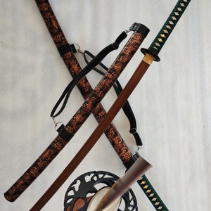 Wooden Samurai Katana Sword W/ Scabbard Cosplay Video Game - Etsy