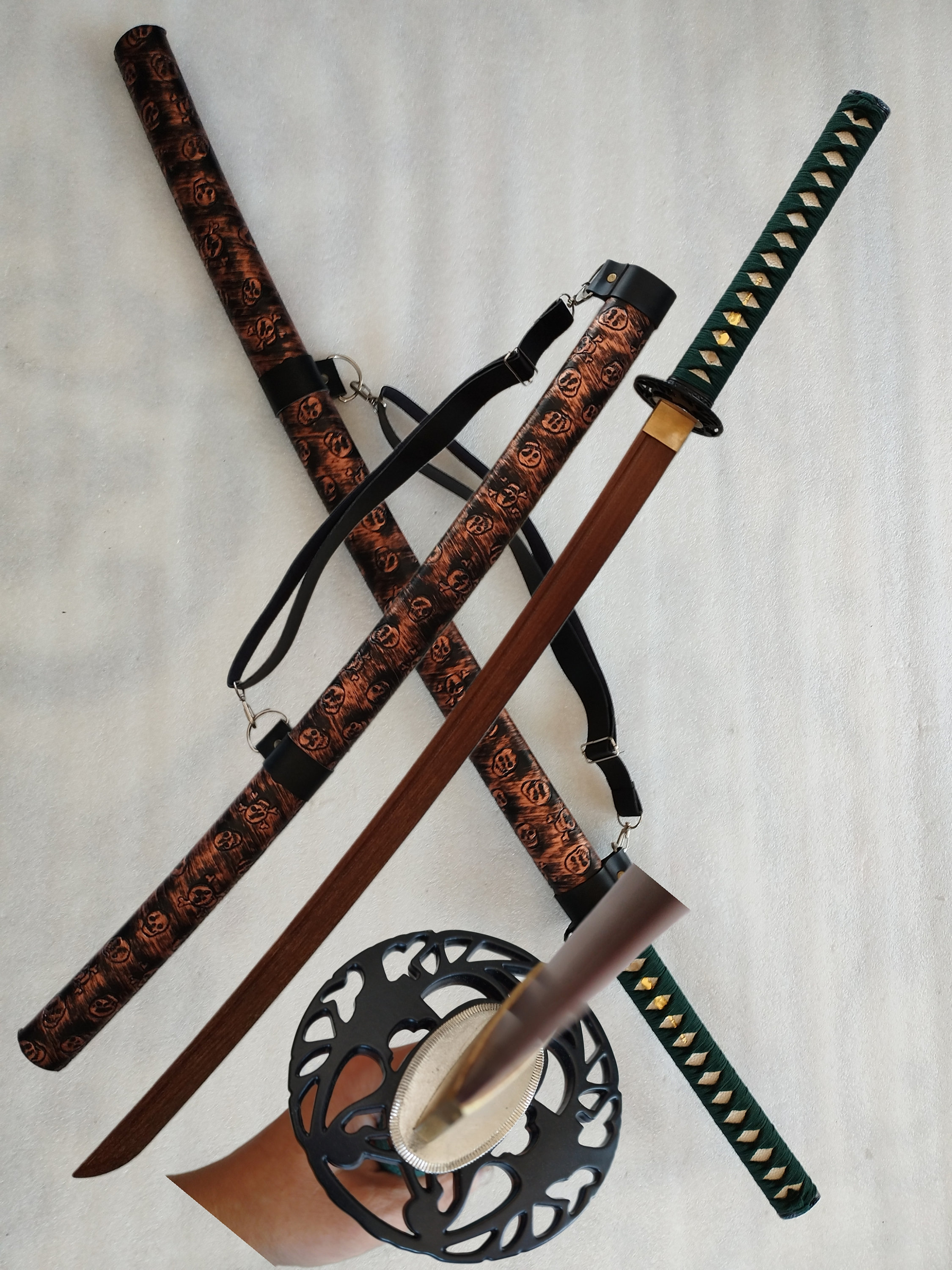 Wooden Samurai Katana Sword W/ Scabbard Cosplay Video Game - Etsy