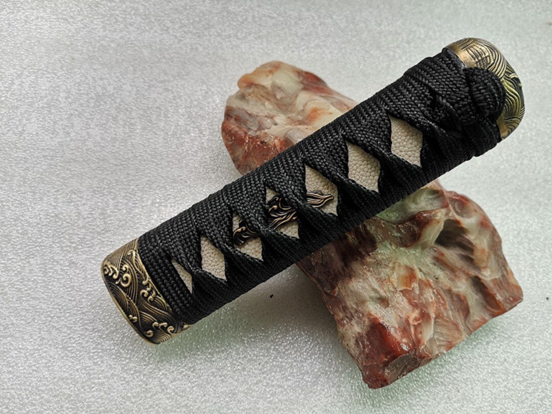 15CM Synthetic Silk Ito White Rayskin Tsuka for Japanese Samurai KATANA ...