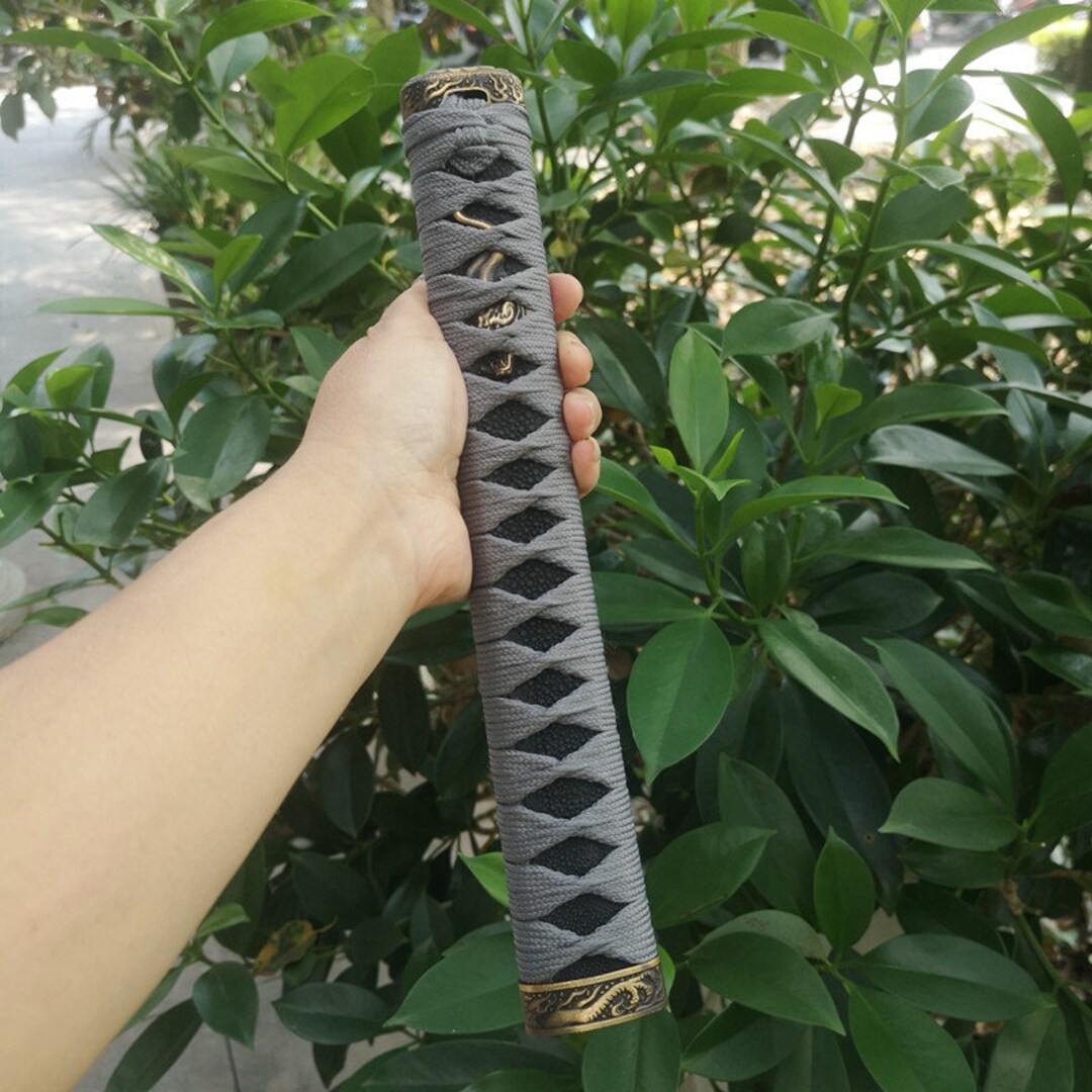 26cm Length Synthetic Silk Ito Red Rayskin Tsuka for Japanese Samurai ...