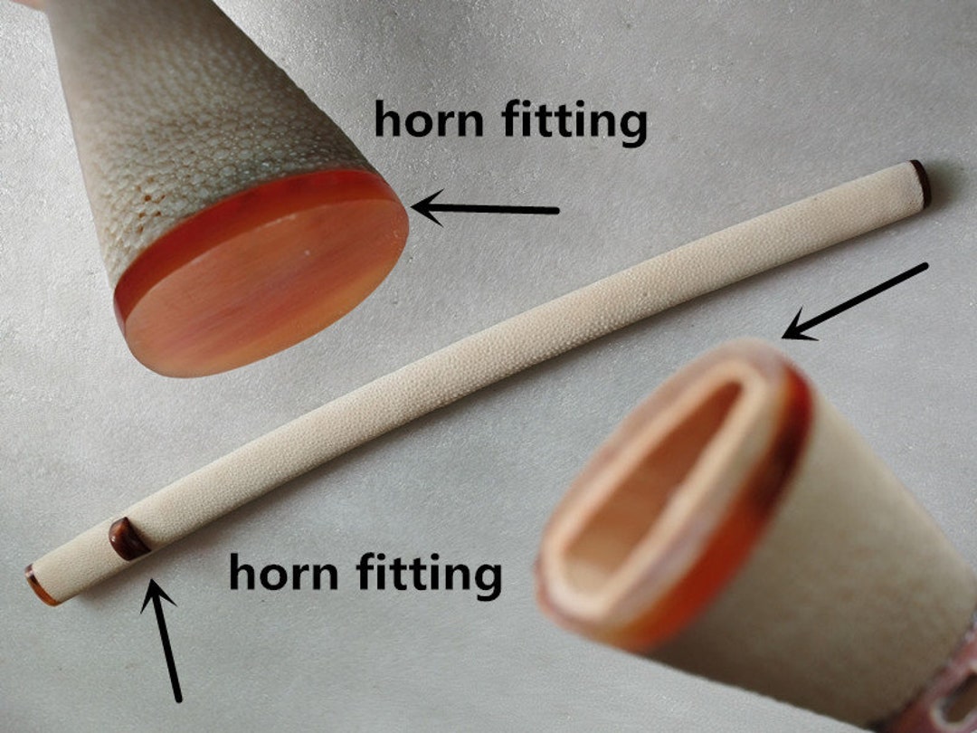 3 Colors Full Wrapped With Real Rayskin Black or Amber Horn Horn ...